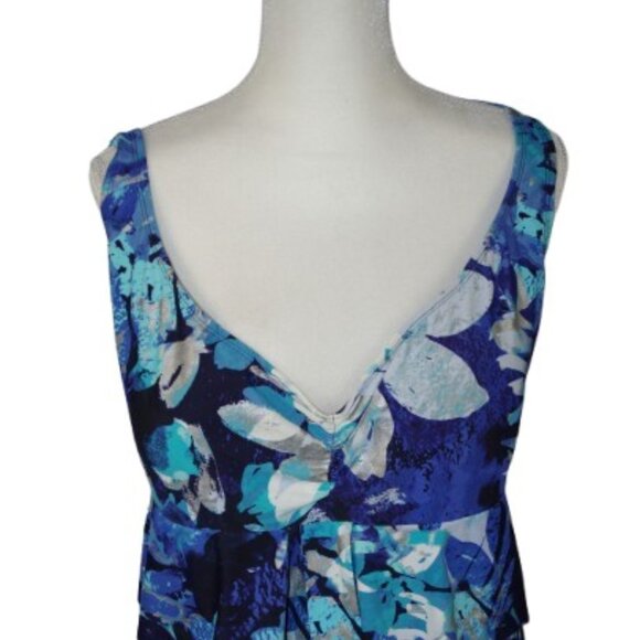 Avenue | Swim | Avenue Tankini Bathing Suit Swim Top 26w Blue Silver ...